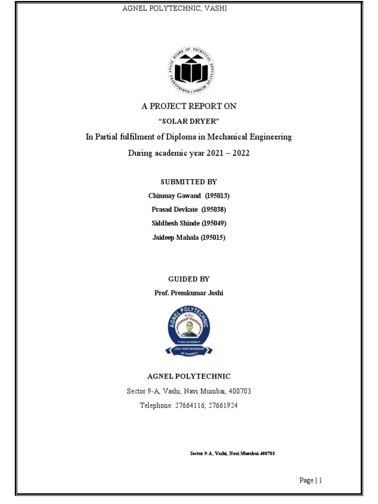 A Project Report On in Partial Fulfilment of Diploma in Mechanical ...