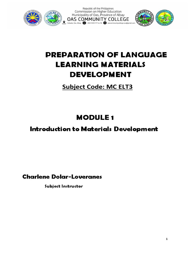 Module 1 MC Elt 3 | PDF | Learning | Second Language