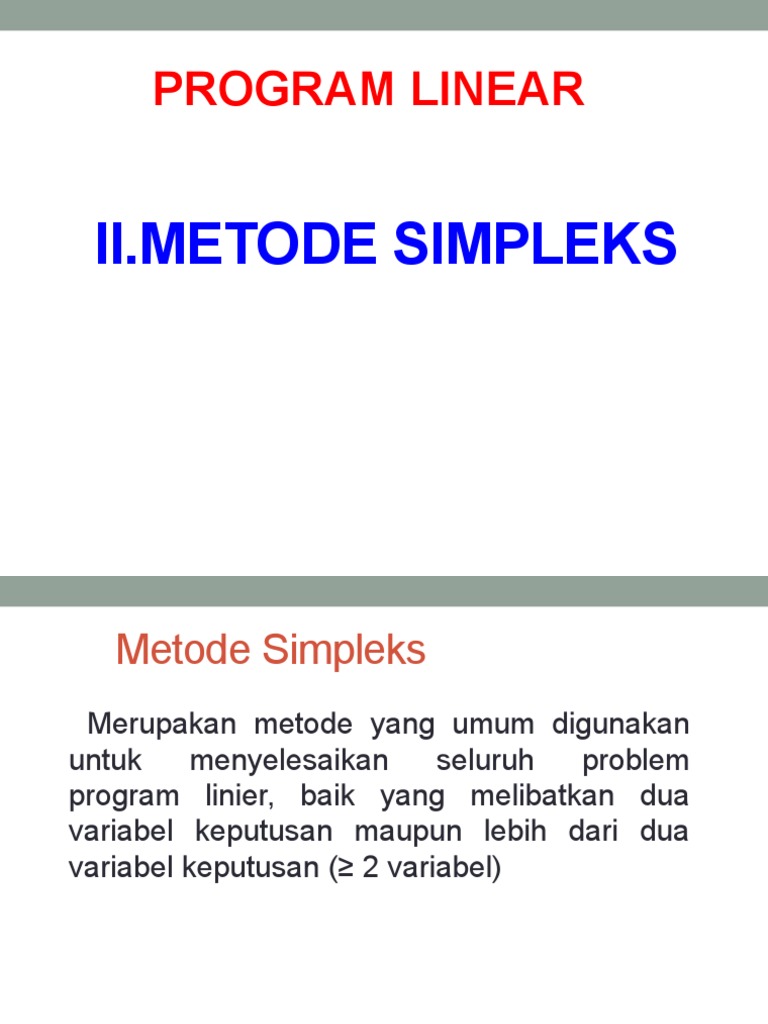 Metode Simpleks | PDF