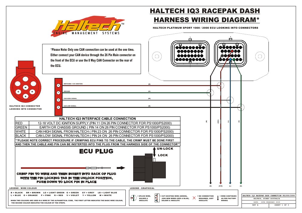 Harness Wiring Diagram Haltech Iq3 Racepak Dash: Ecu Plug Ecu Plug | PDF