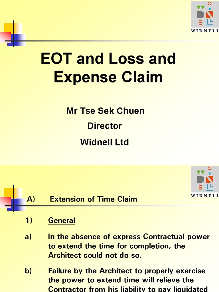 Extension of Time Claim Procedure | PDF | Expense | General Contractor