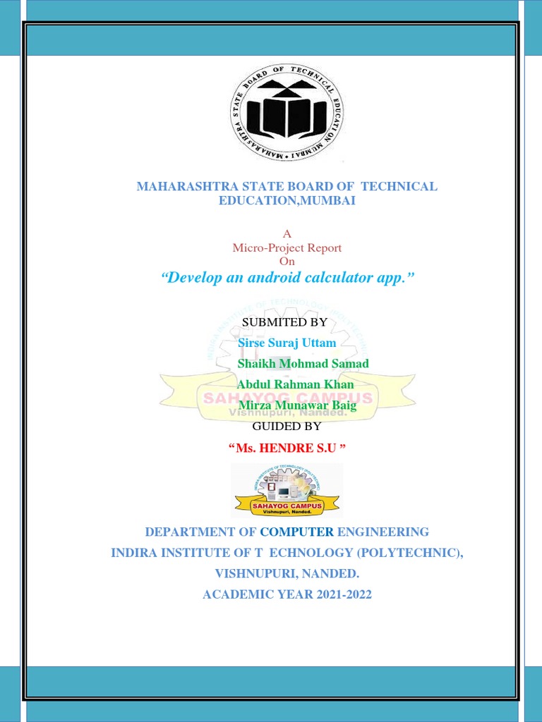 MAD Micro-Project Report Suraj | PDF | Android (Operating System) | Mobile App