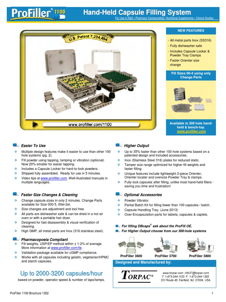 1100 Brochure Profiller 1100 Torpac Usg0 | PDF | Tablet (Pharmacy ...
