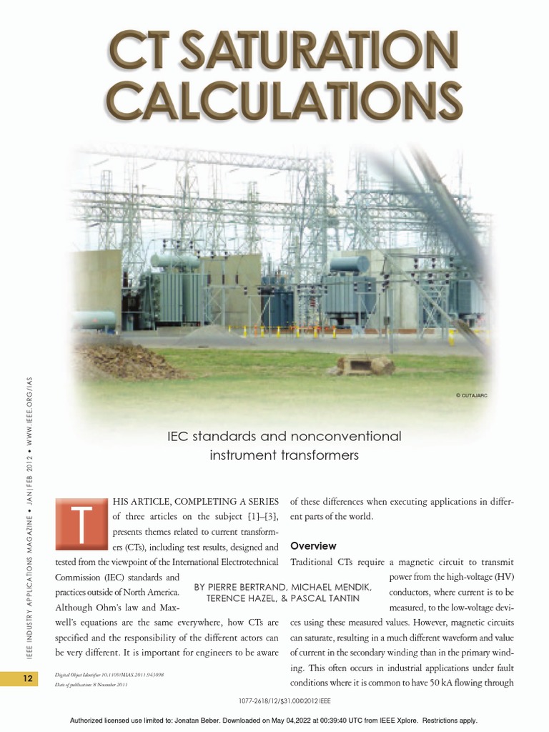 CT Saturation Calculations IEC Standards and Nonconventional Instrument ...