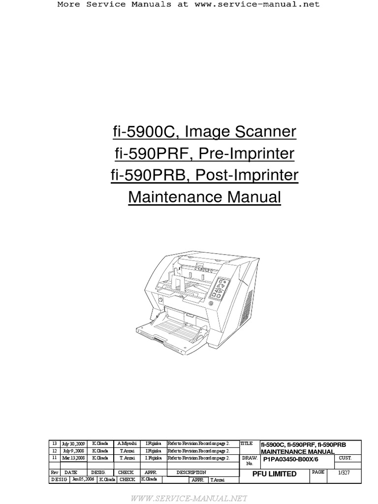 FUJITSU Fi-5900C Scanner Fi-590PRF Fi-590PRB Service | PDF | Image ...