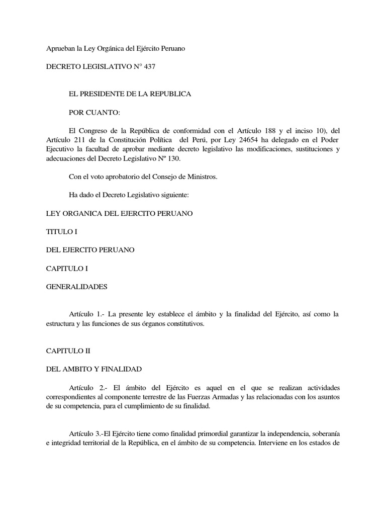 Dec Leg 437 Derog | PDF | Oficial general | Personal (militar)