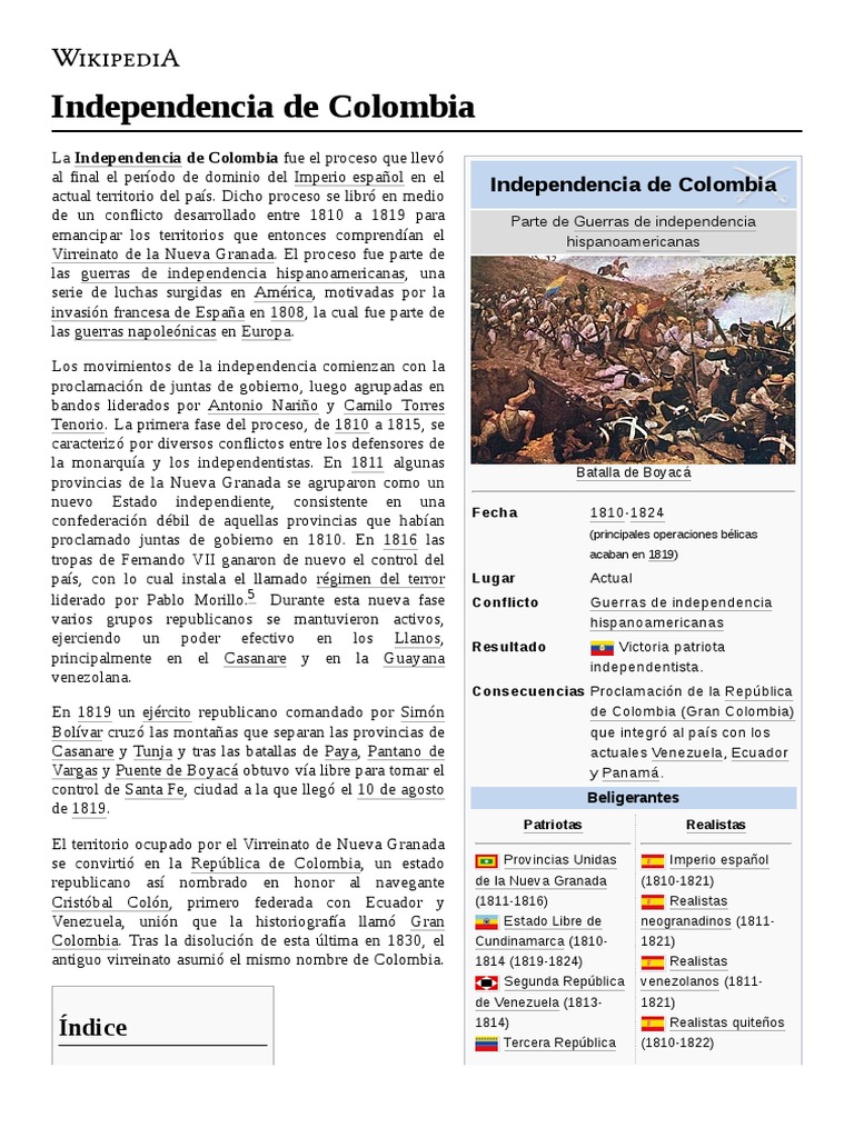 Independencia de Colombia | PDF