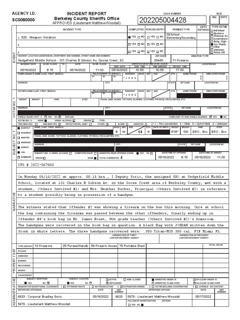 IBR - Incident Report - 202205004428 | PDF | Crime & Violence | Law ...
