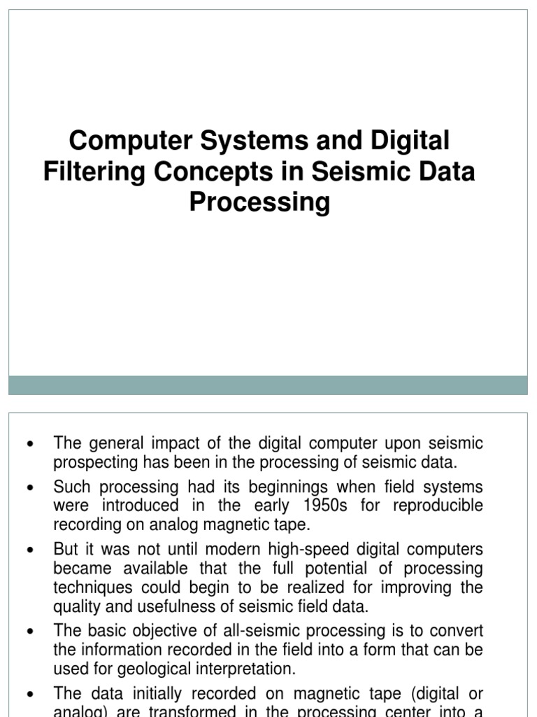 The New Seismicdataprocessing | PDF | Filter (Signal Processing ...