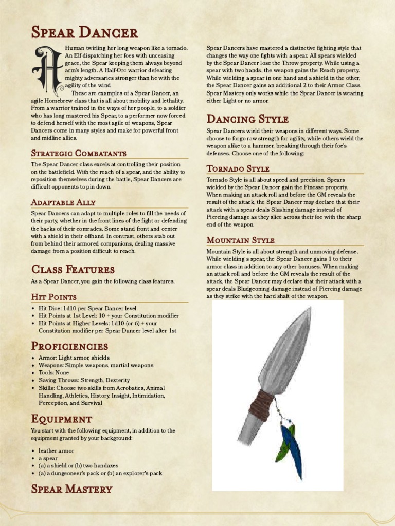 Spear Dancer: Dancing Style | PDF | Spear