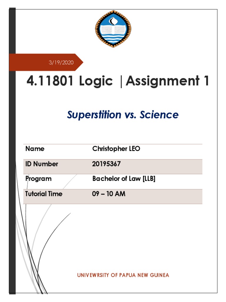 Logic Assignment 1 - Science vs. Superstition | PDF