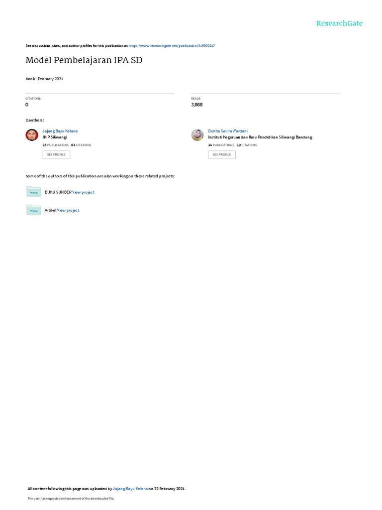 Model Pembelajaran IPA SD | PDF