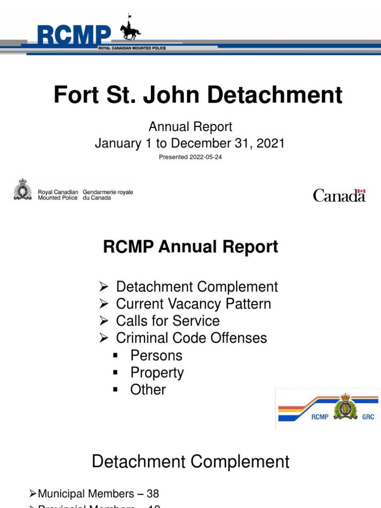 2021 Fort St. John RCMP Annual Report | PDF | Assault | Crimes