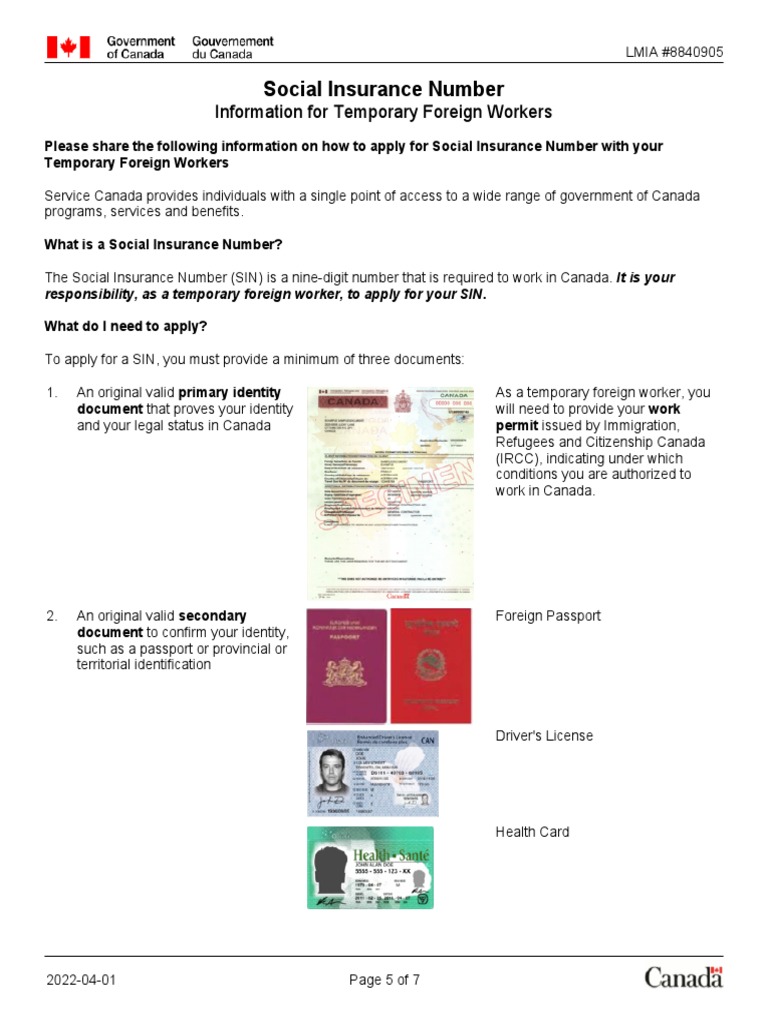 How To Apply For A SIN For LMIA WORKERS | Download Free PDF | Identity ...