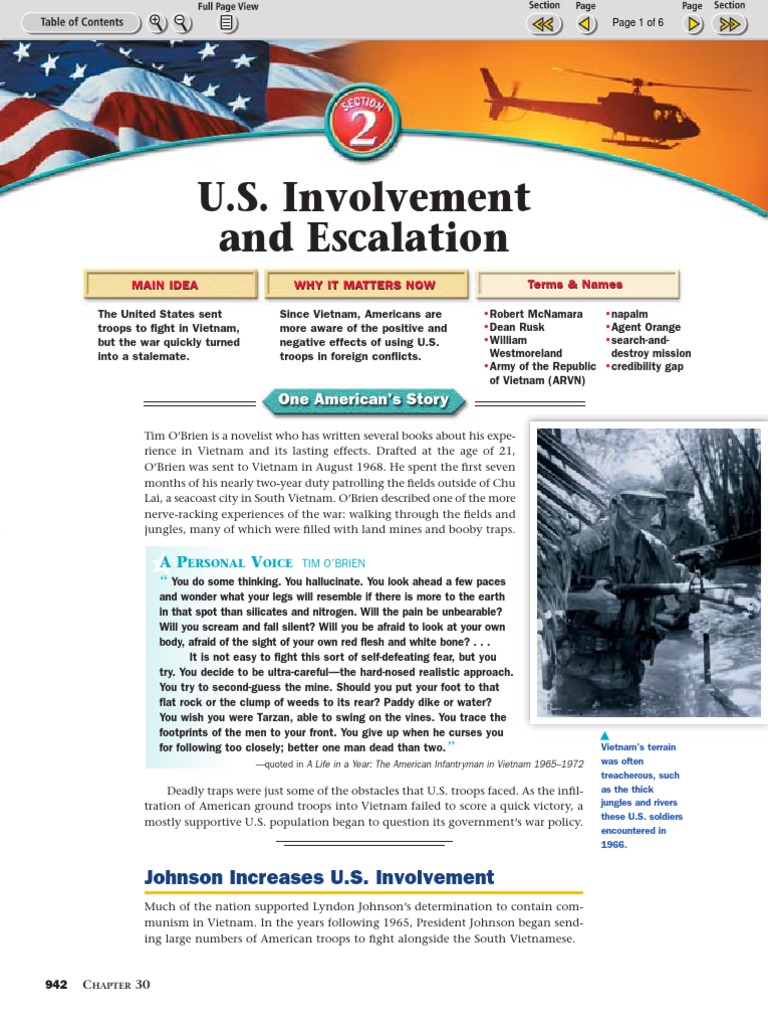 U.S. Involvement and Escalation | PDF | Vietnam War | Viet Cong