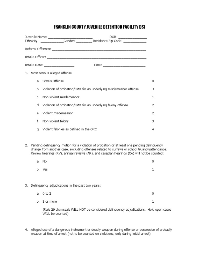 Juvenile Court Detention Assessment | PDF | Juvenile Delinquency ...