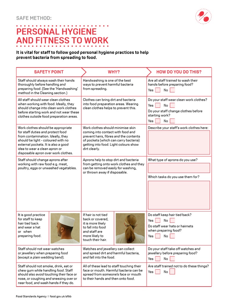 Personal Hygiene and Fitness To Work: Safe Method | PDF | Hand Washing ...