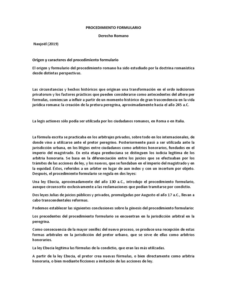Resumen - Procedimiento Formulario | PDF | Res Judicata | Sentencia (ley)