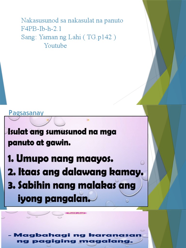 Nakasusunod Sa Nakasulat Na Panuto | PDF