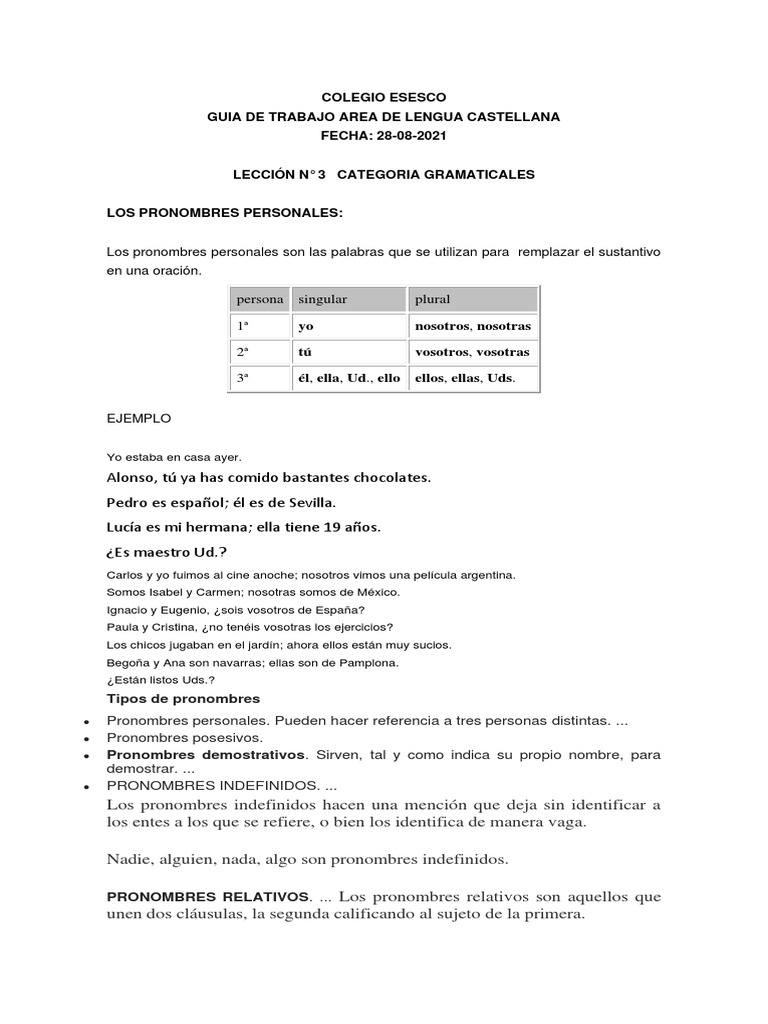 Pronombres y Verbos | PDF | Verbo | Conjugación gramatical