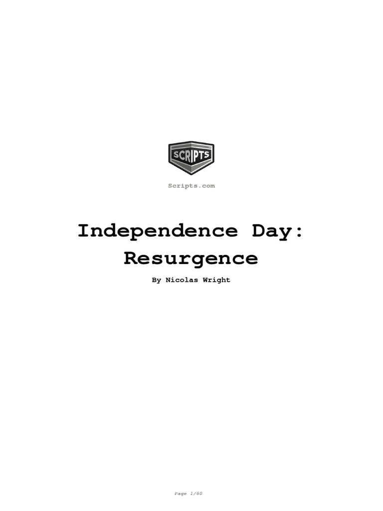 Independence Day Resurgence Script | PDF | Young Adult