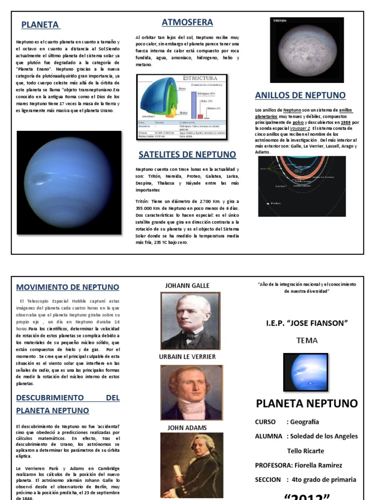 Triptico Del Planeta Neptuno | PDF | Neptuno | Planetas