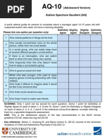 AQ10 Child | PDF | Autism | Psychiatry Related Fields
