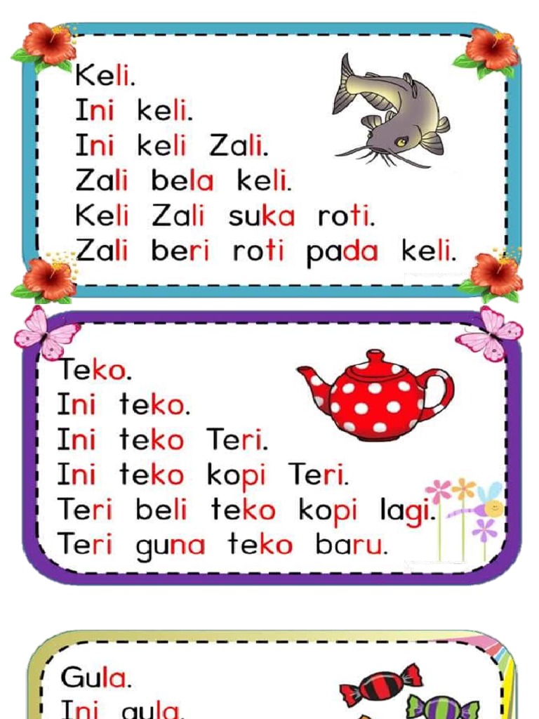 Bahan Baca Perkataan KVKV | PDF