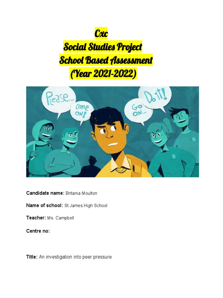 Social Studies SBA (Peer Pressure) | PDF | Survey Methodology ...