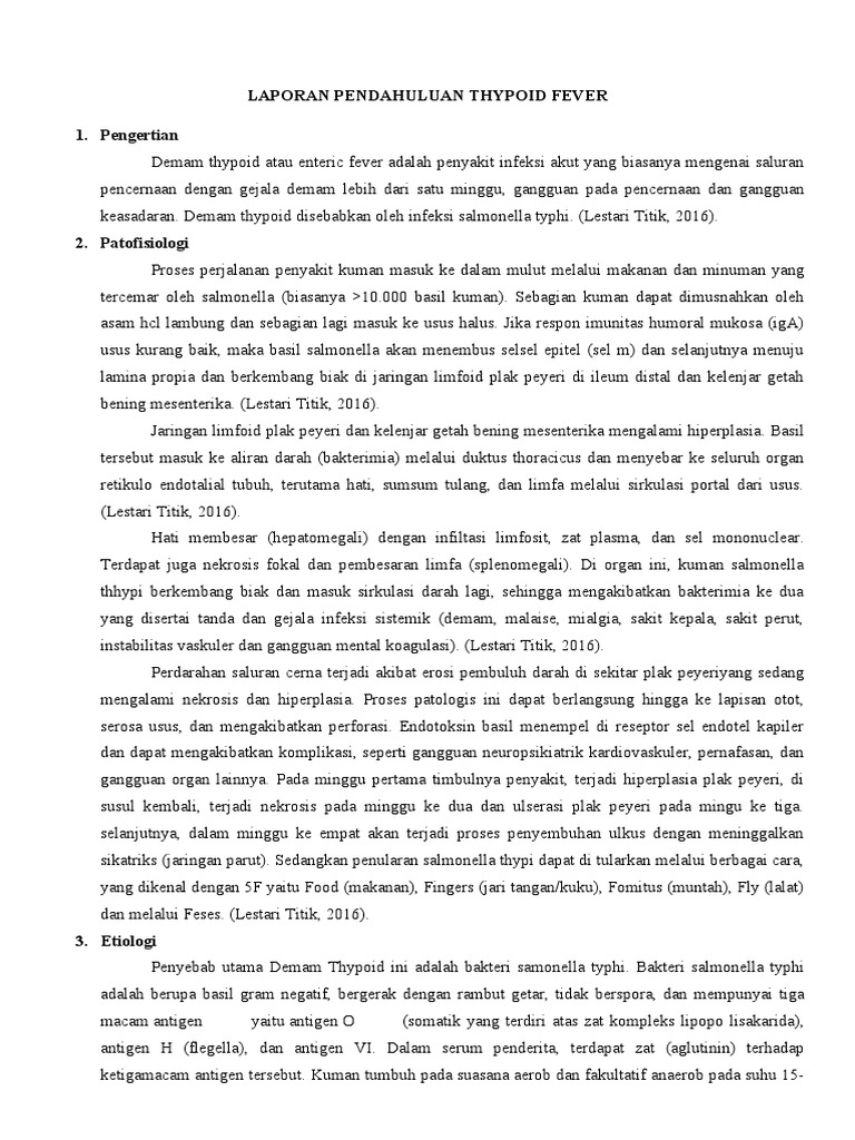 LP Askep Typoid Anak | PDF | Kesehatan Holistik