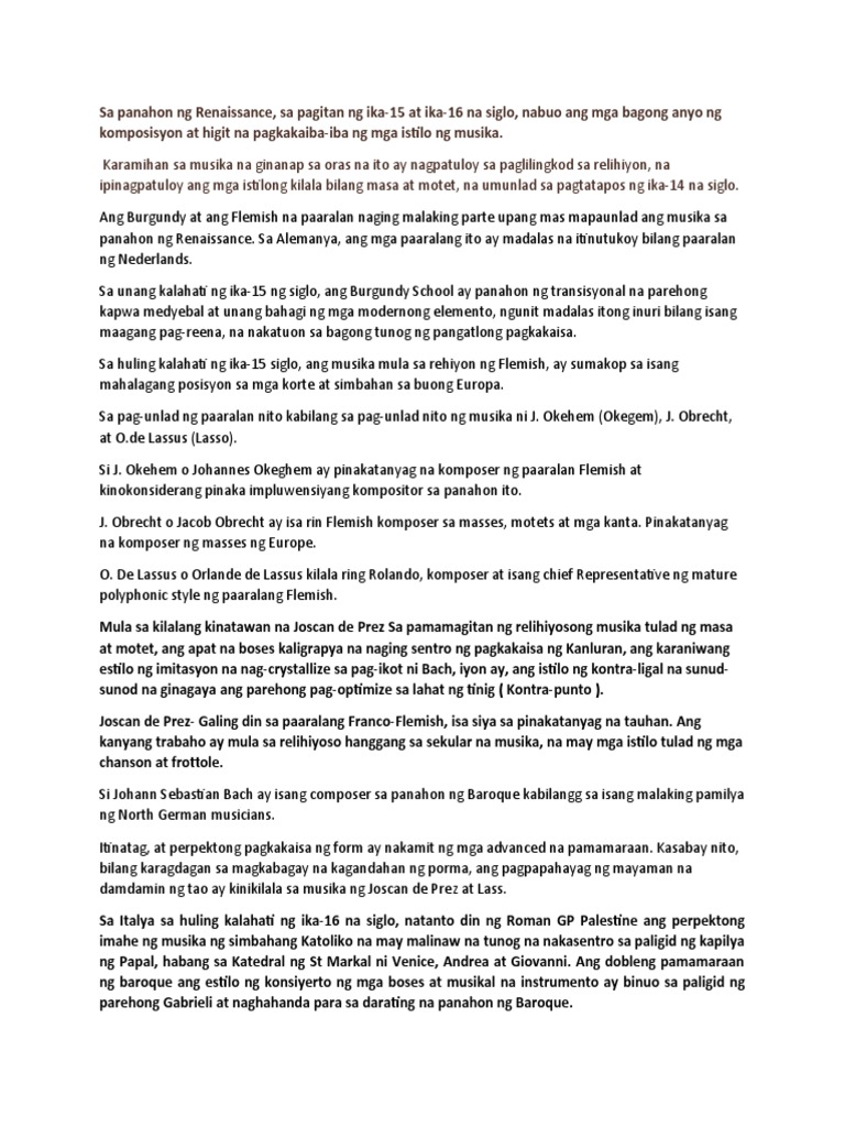 Sa Panahon NG Renaissance | PDF