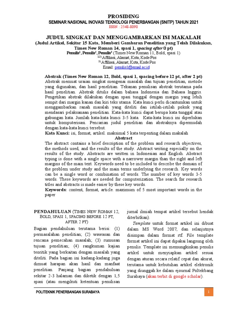 Template Prosiding SNITP2021 | PDF
