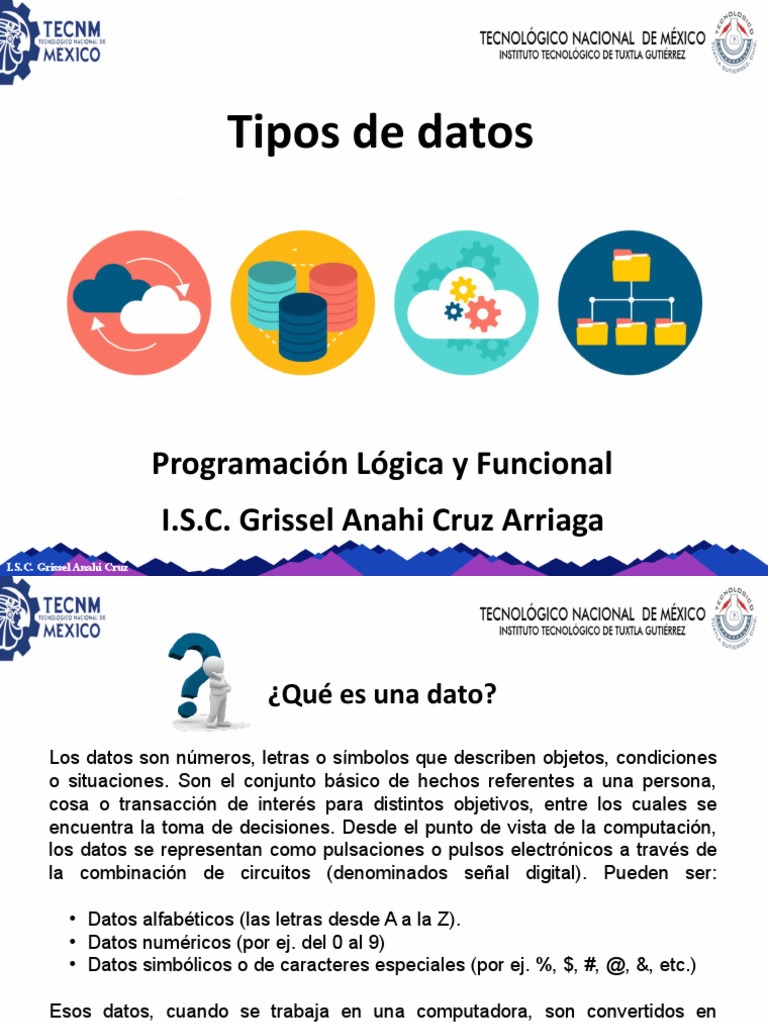 Tipos de Datos | Descargar gratis PDF | Tipo de datos | Variable ...