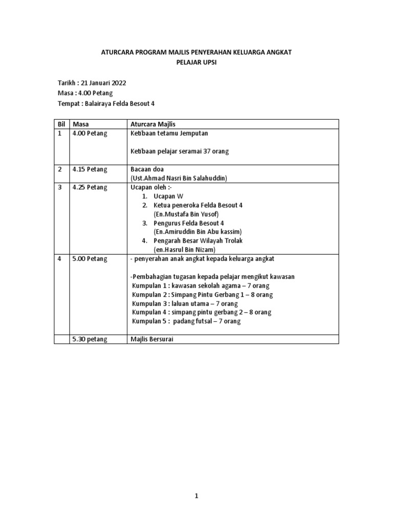 Program Anak Angkat 2022 | PDF
