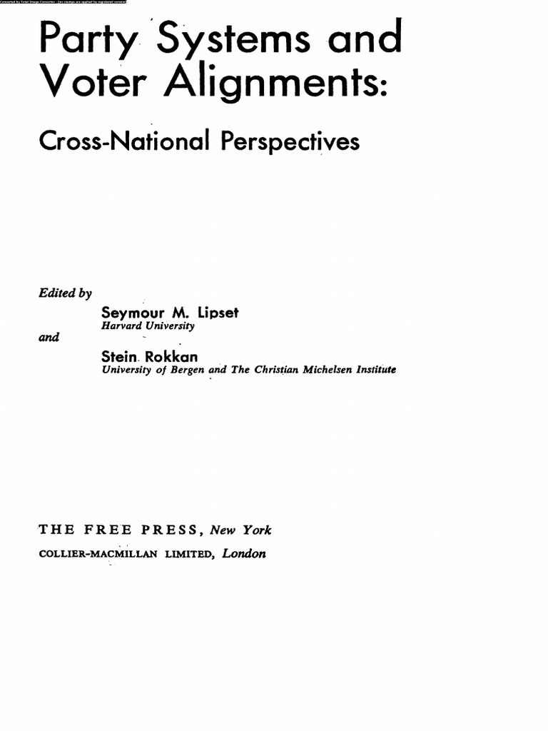 Lipset S.-M., Rokkan S. - Cleavage Structures, Party Systems, and Voter ...