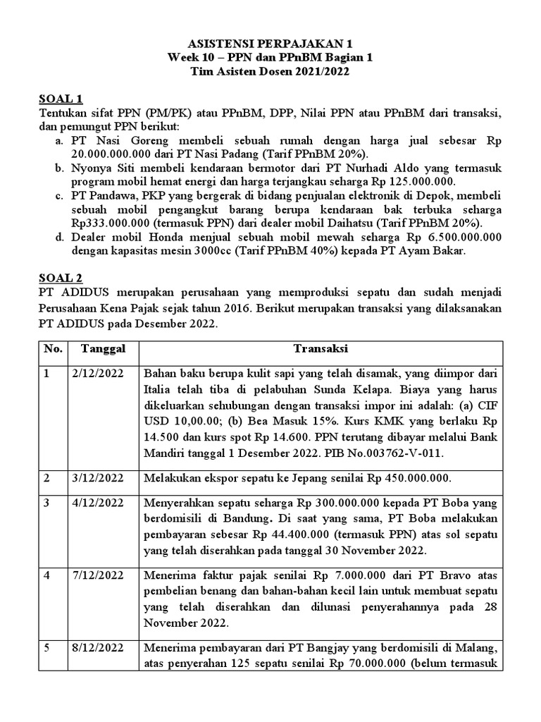 Asistensi Pajak: PPN dan PPnBM 2022 | PDF | Pengelolaan Keuangan & Uang