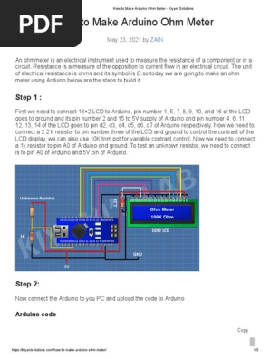 How To Make An Arduino Ohm Meter 5 Steps With Pictures