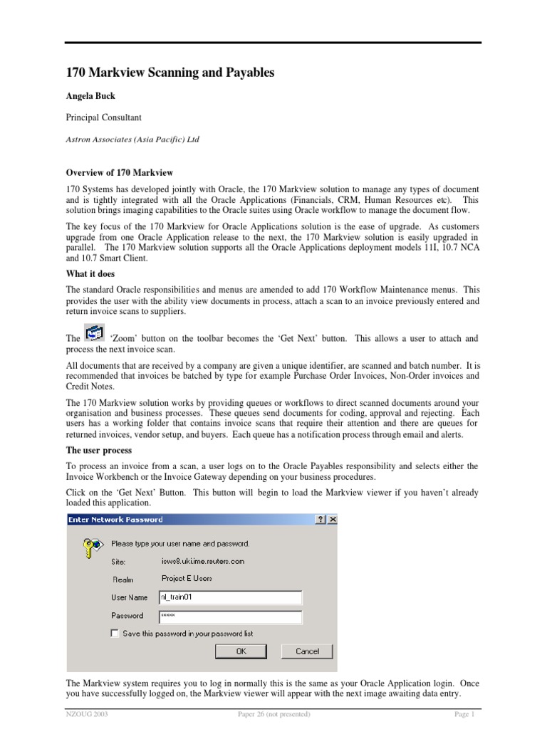 Markview Scanning And Oracle Payables Pdf Invoice Business Process