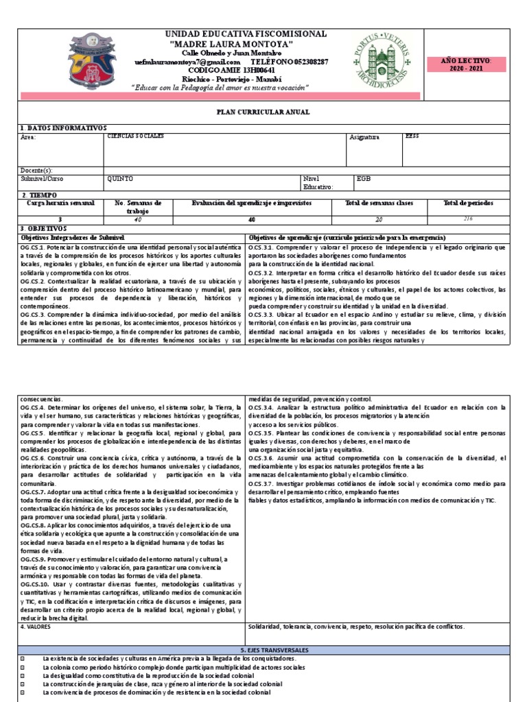 Pca Eess Quinto | PDF | Imperio Inca | Colonialismo