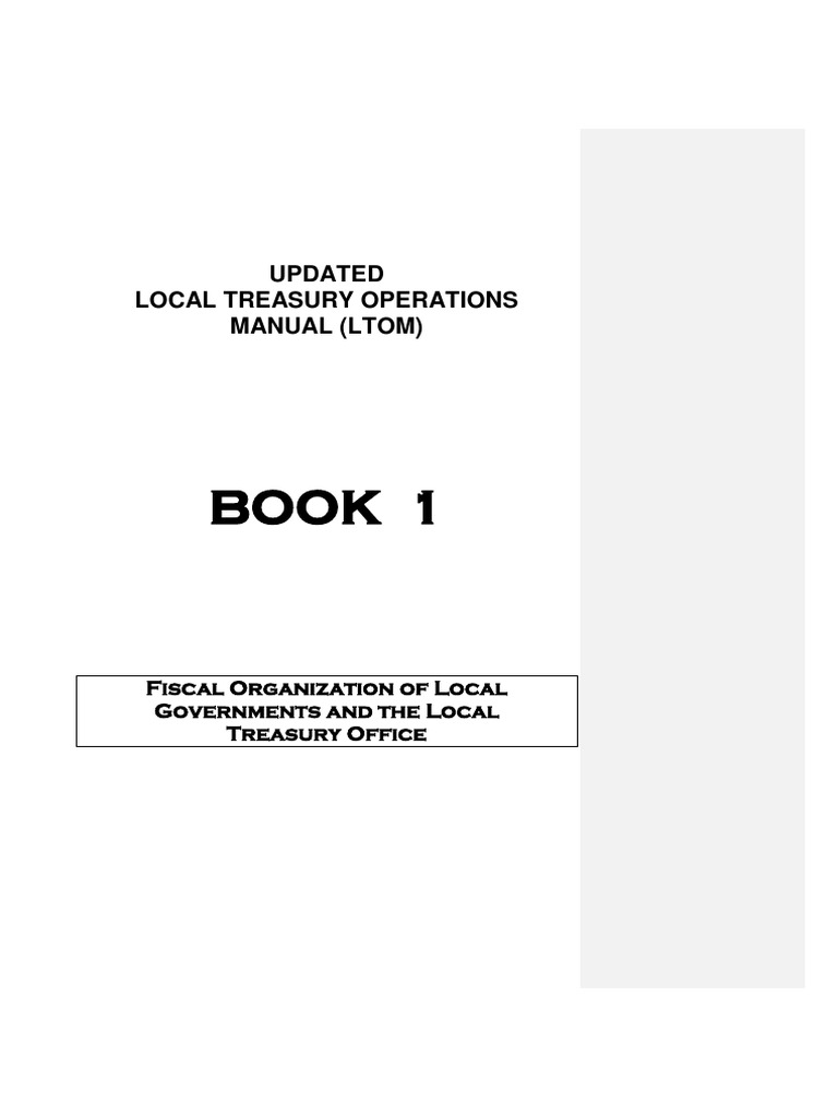 Book 1: Updated Local Treasury Operations Manual (Ltom) | PDF ...