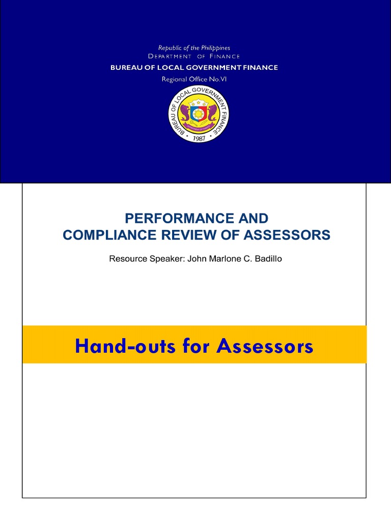 Performance and Compliance Review of Assessors - Handouts | Download ...