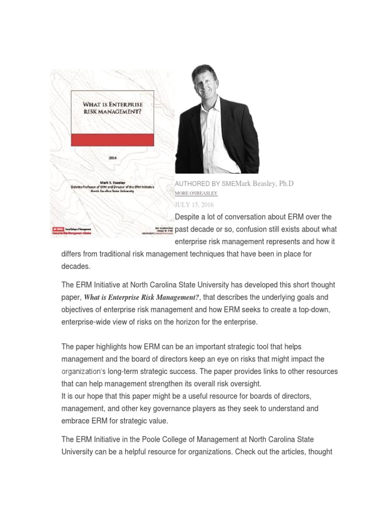 Understanding Enterprise Risk Management | PDF | Enterprise Risk ...