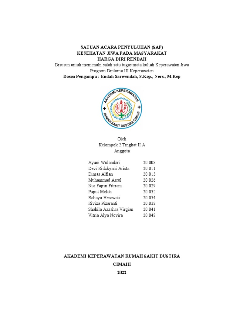 MENGENAL Harga Diri Rendah | PDF