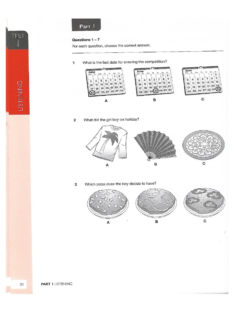 PET Prep Listening Pre Test | PDF