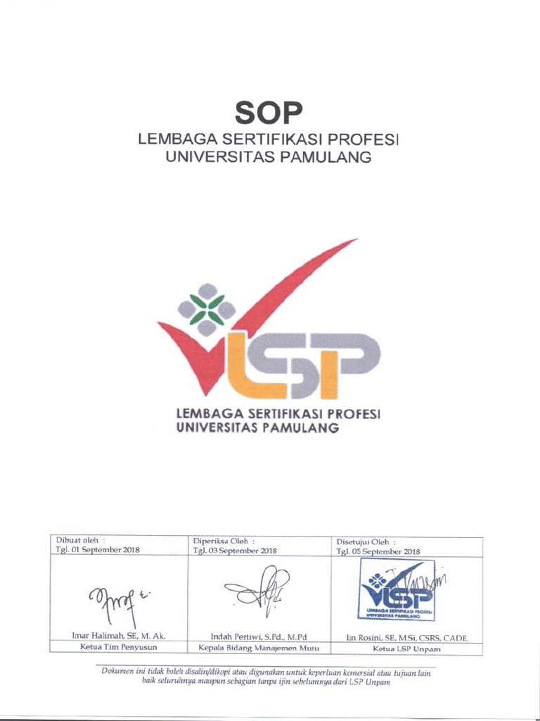 Sop LSP Unpam | PDF