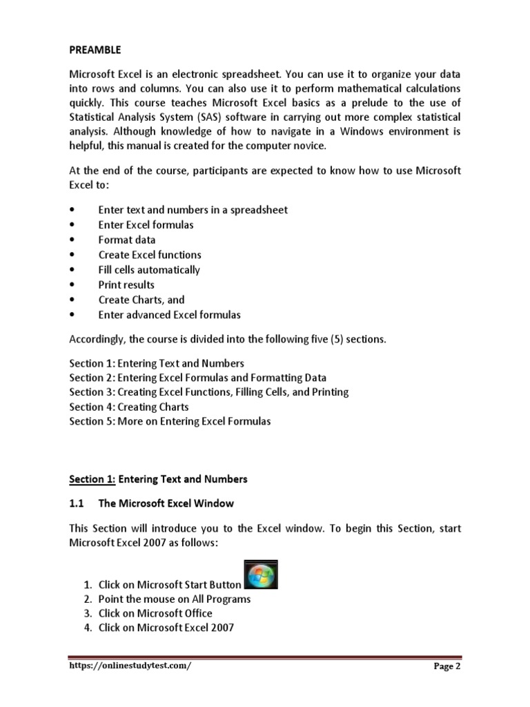 Microsoft Excel Notes | PDF | Microsoft Excel | Spreadsheet