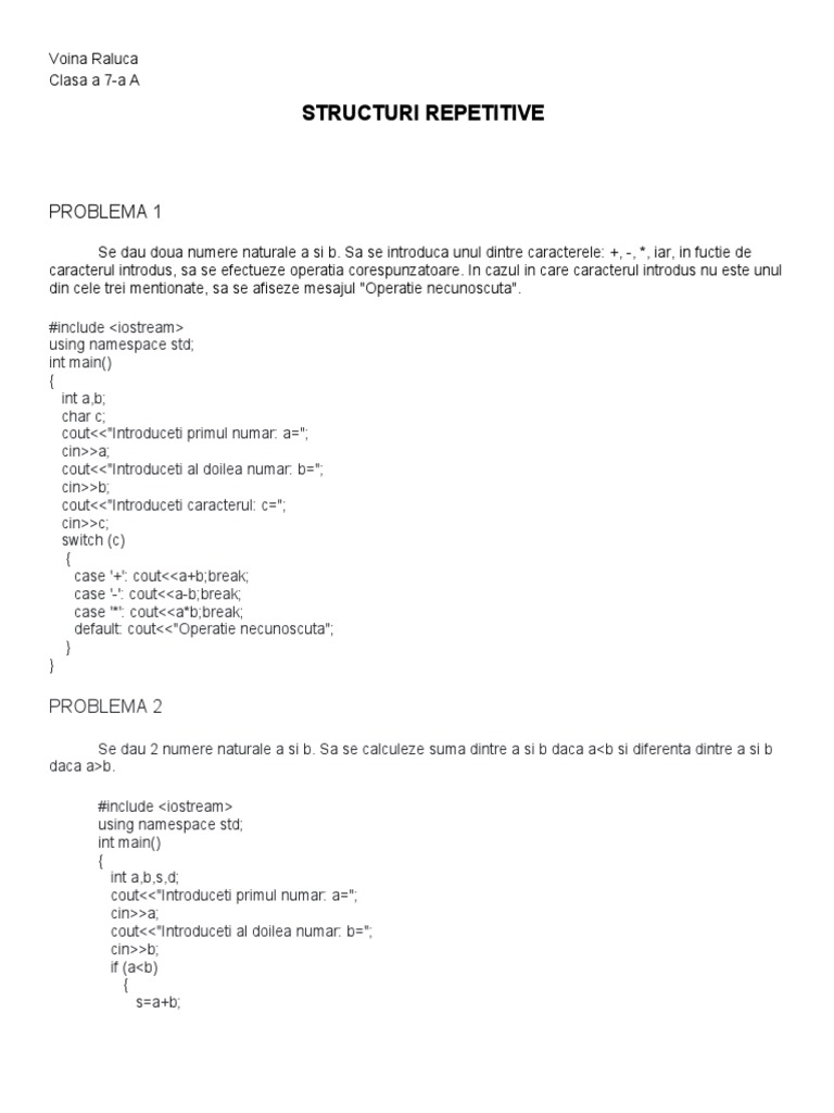 Structuri Repetitive | PDF