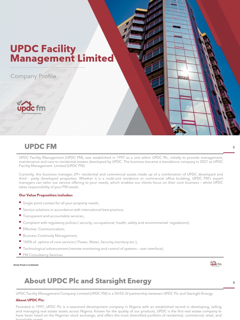UPDC Facility Management Limited: Company Profile | Download Free PDF ...