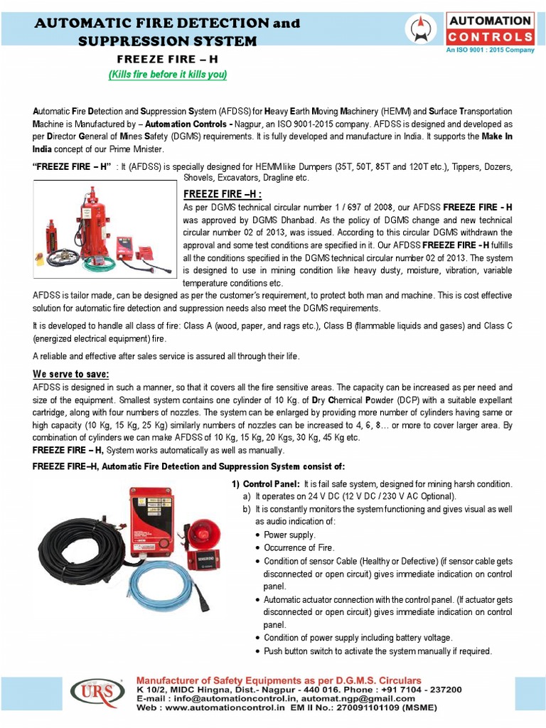 AFDSS Freeze Fire | PDF | Manufactured Goods | Equipment