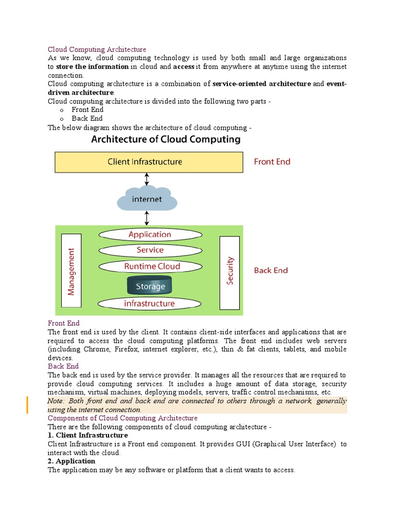 Cloud Computing Architecture | PDF